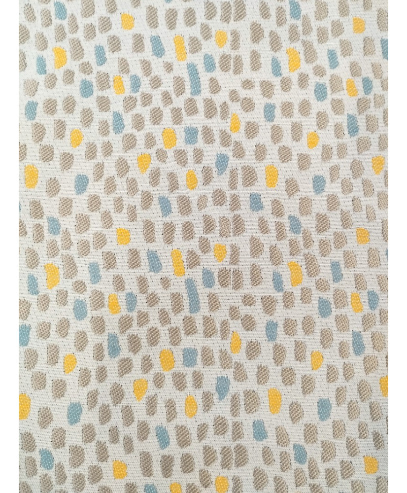 Le tissu point Yellow blue est idéal pour vos confections en Ameublement.