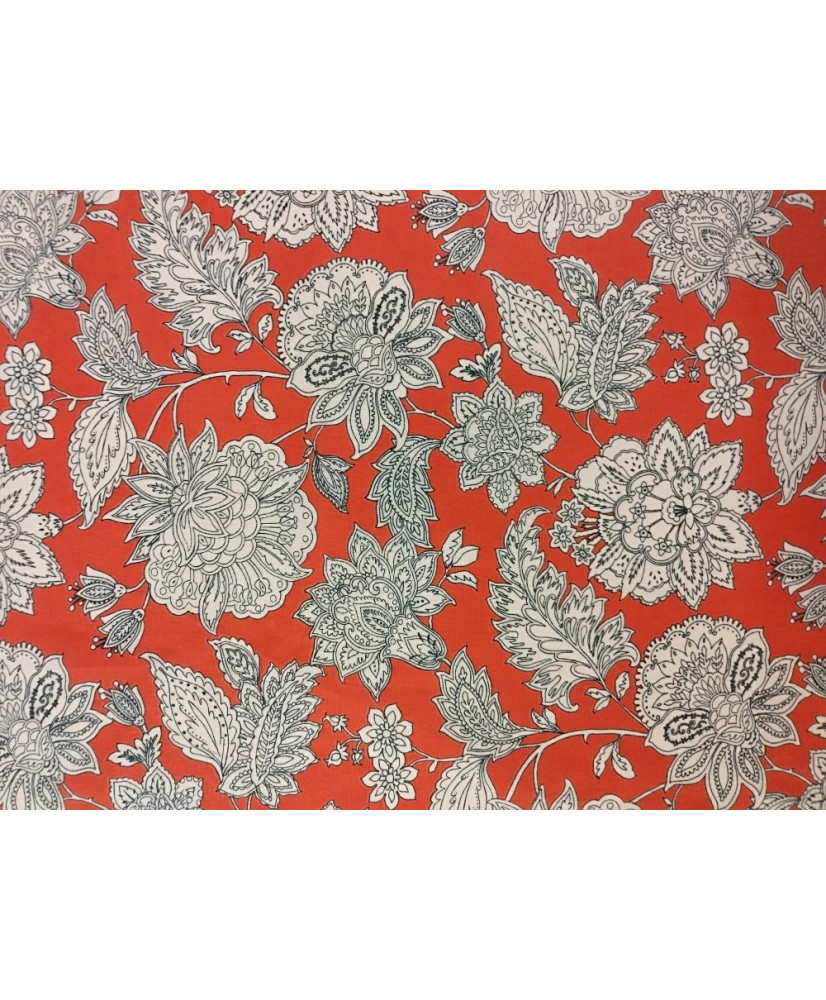 Tissu Cretonne SHARMA Terracotta