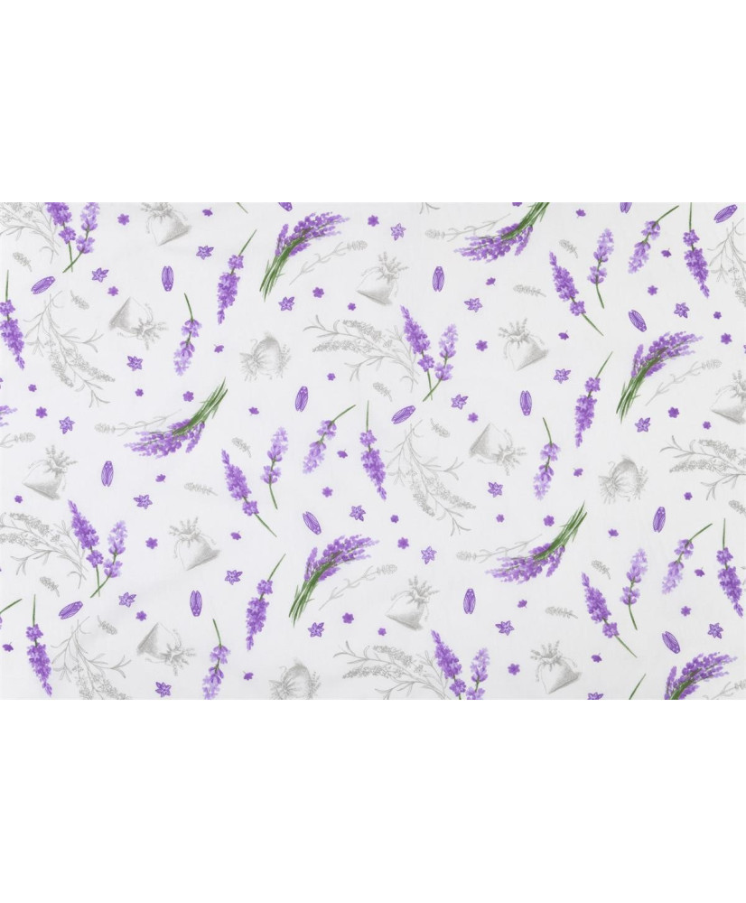 Tissu lavande provençal 50% coton 50% polyester – Motif floral violet